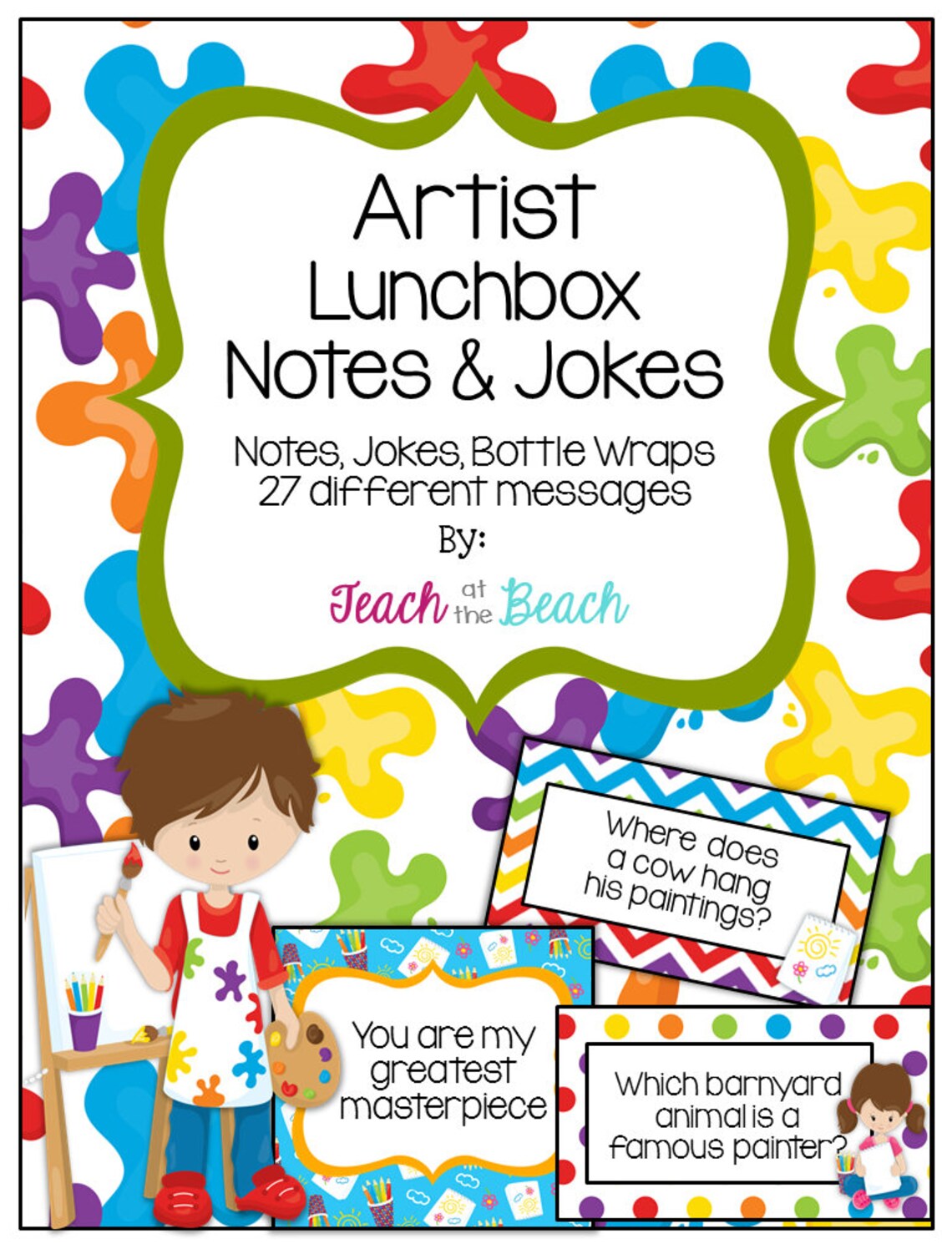 Artist Lunchbox Notes Jokes and Bottle Wraps boys & Girls - Etsy
