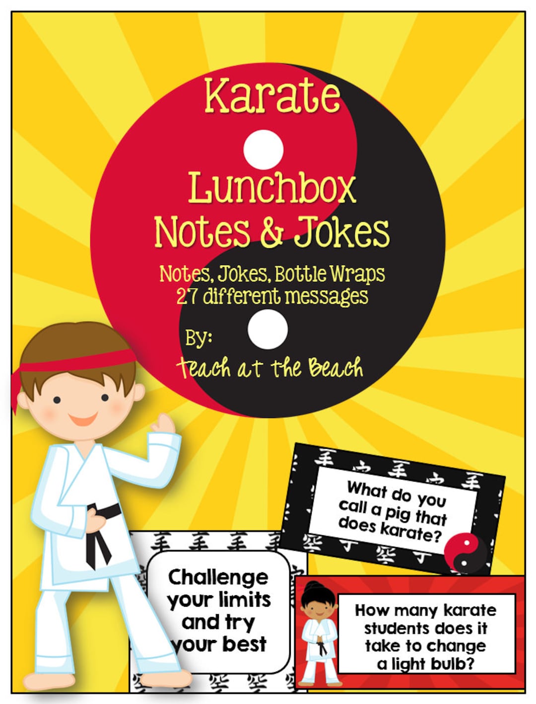 Karate Lunchbox Notes, Jokes, and Bottle Wraps *boys & Girls* - Etsy