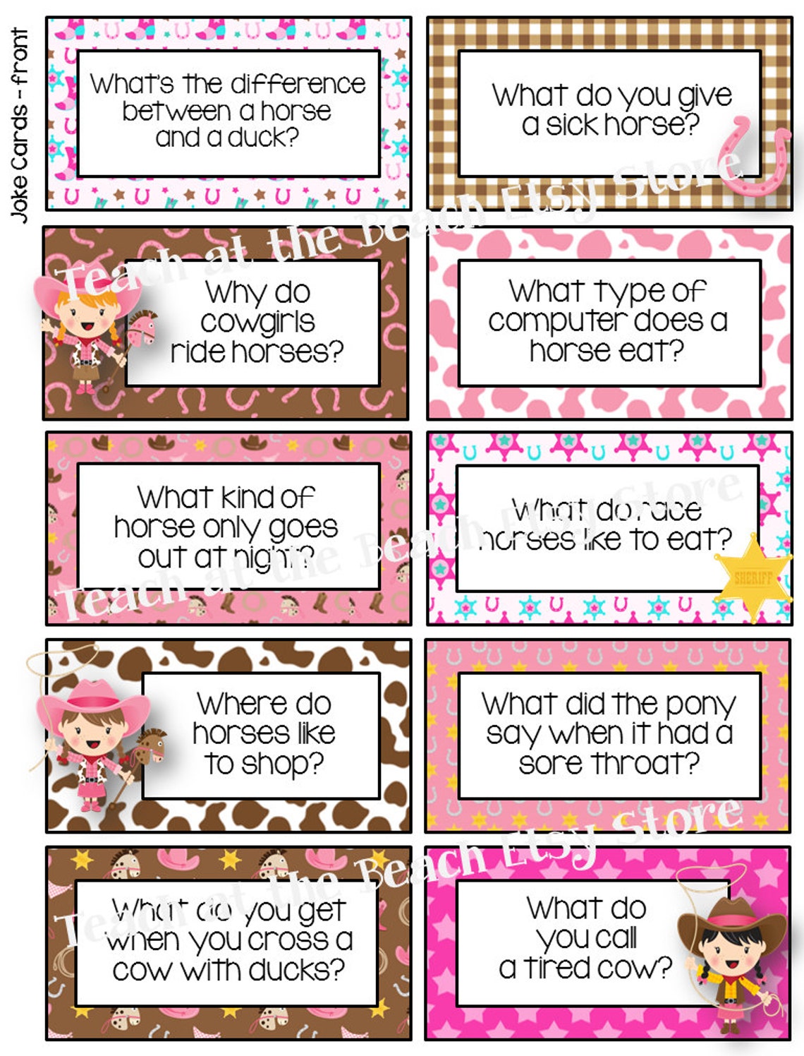 Cowgirl Lunchbox Notes, Jokes, and Bottle Wraps - Etsy