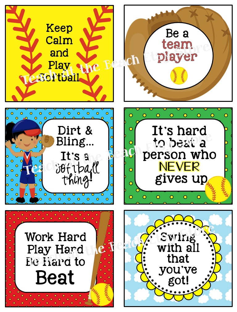 Softball Notes, Jokes, and Bottle Wraps - Etsy