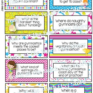 Gymnastics Lunchbox Notes, Jokes, and Bottle Wraps - Etsy