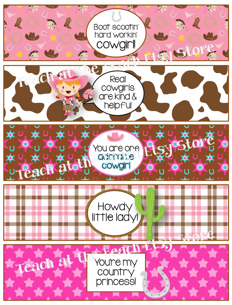 Cowgirl Lunchbox Notes, Jokes, and Bottle Wraps - Etsy