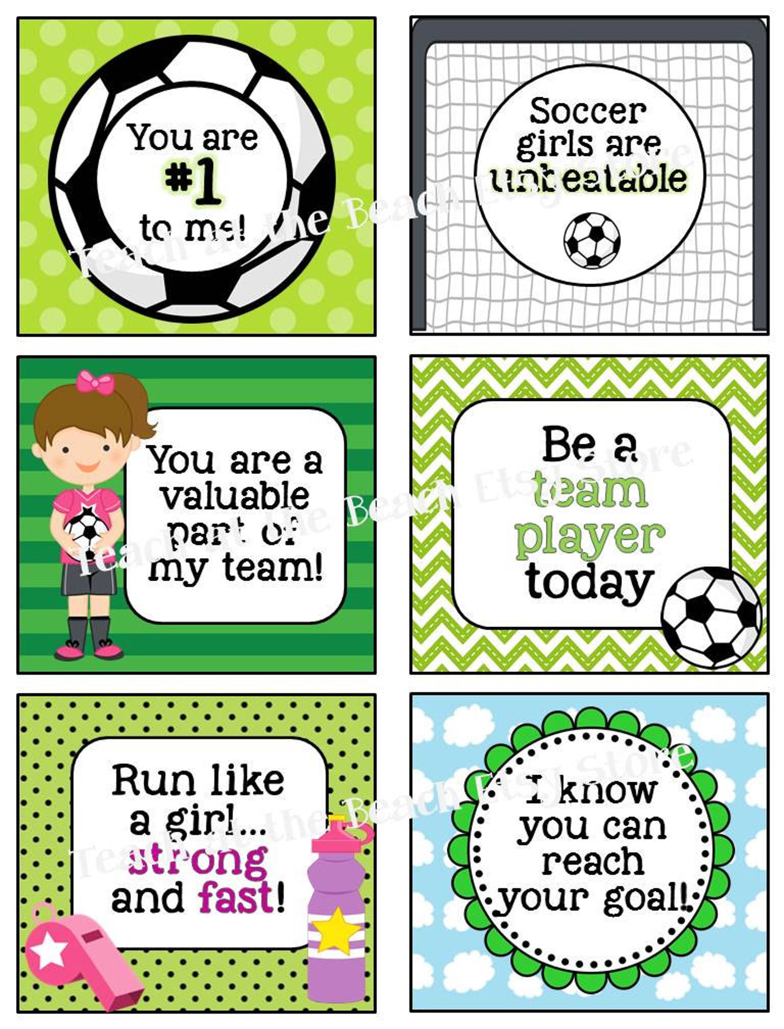 Soccer Girl Lunchbox Notes, Jokes, and Bottle Wraps - Etsy