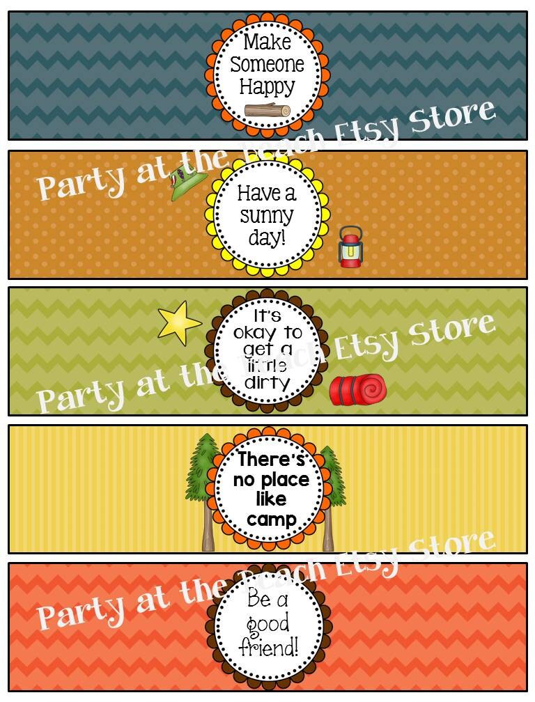 Camp Lunchbox Notes, Jokes, and Bottle Wraps! - Etsy