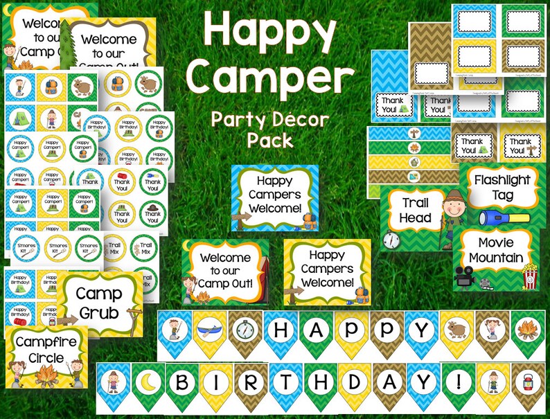 Happy Camper Party Decor Pack **boys & Girls** - Etsy