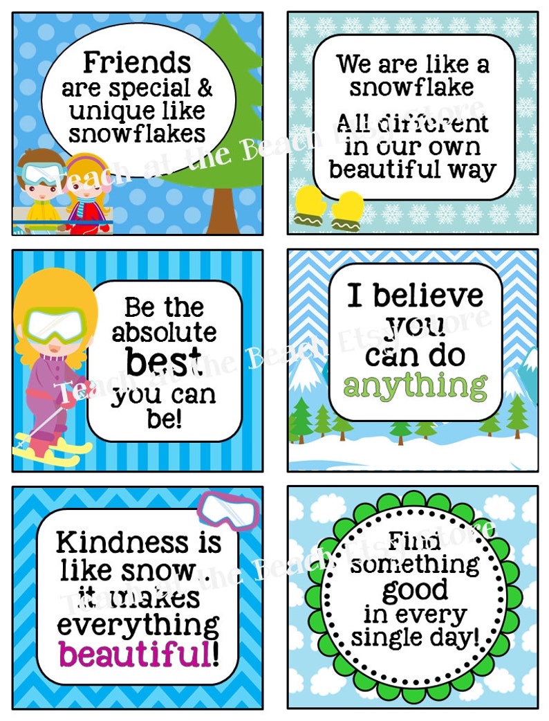 WINTER BUNDLE Lunchbox Notes, Jokes, and Bottle Wraps **20% Off** - Etsy