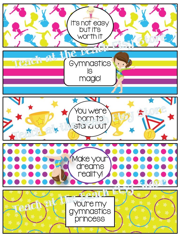 Gymnastics Lunchbox Notes, Jokes, and Bottle Wraps - Etsy