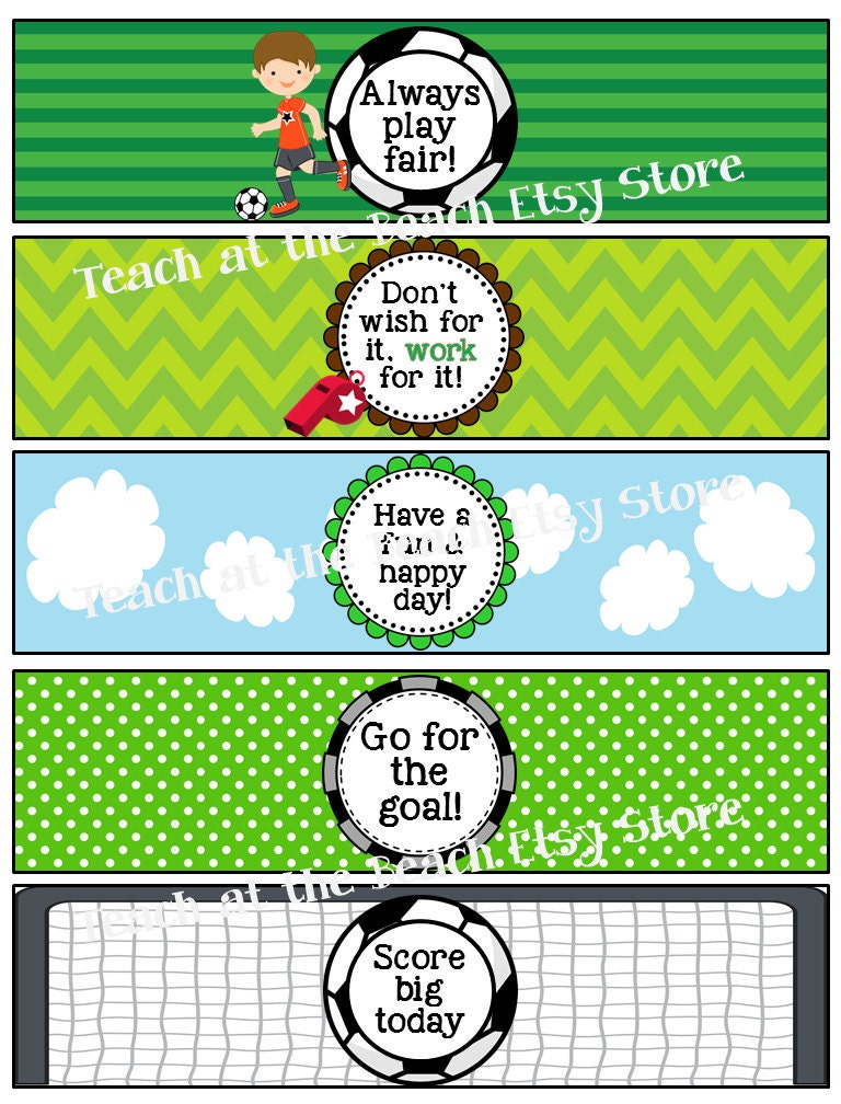 Soccer Boy Lunchbox Notes, Jokes, and Bottle Wraps - Etsy