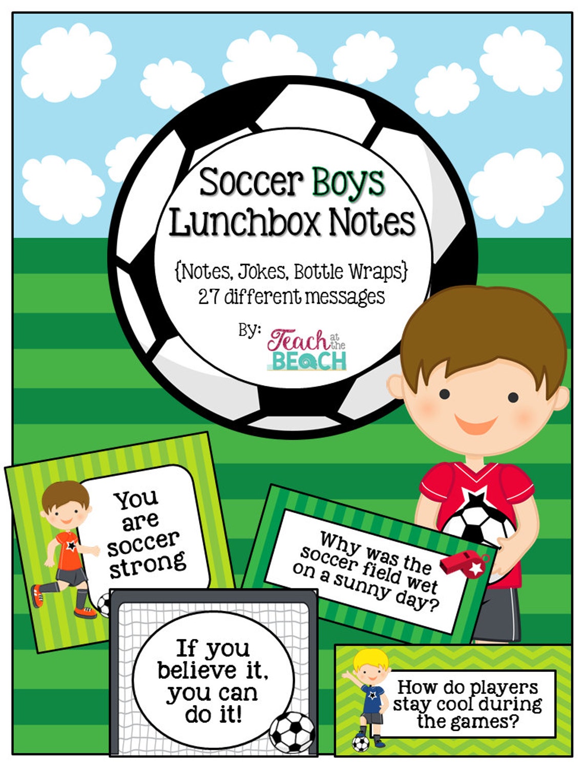 Soccer Boy Lunchbox Notes Jokes and Bottle Wraps - Etsy
