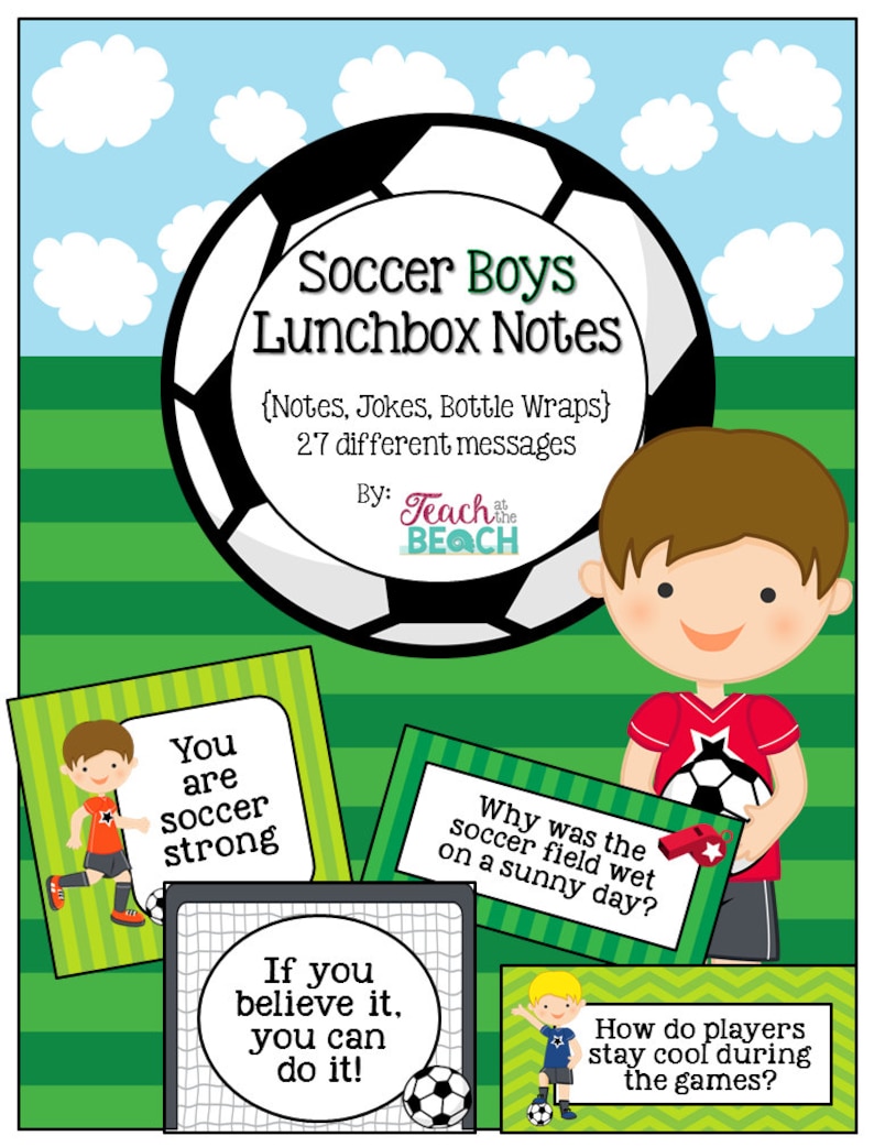 Soccer Boy Lunchbox Notes, Jokes, and Bottle Wraps - Etsy