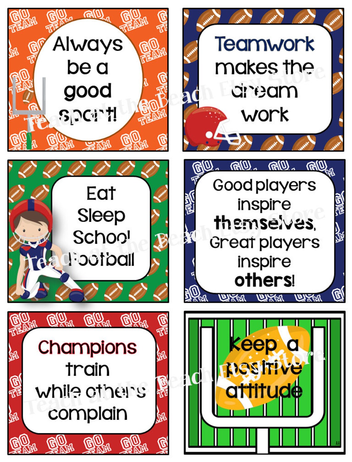 TOUCHDOWN Football Lunchbox Notes, Jokes, & Bottle Wraps - Etsy