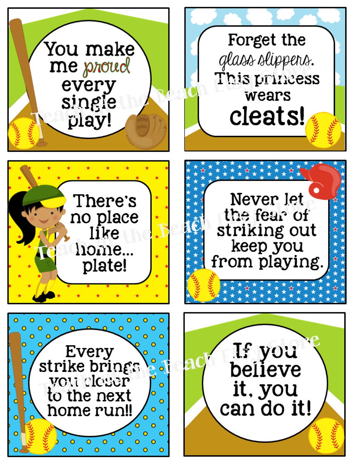 Softball Notes Jokes and Bottle Wraps - Etsy