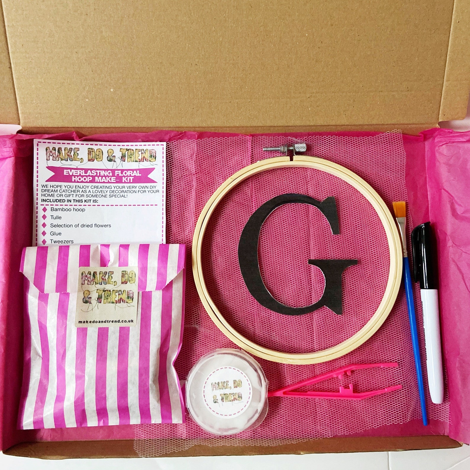 Hen Party in a Box DIY Make Your Own Floral Hoop Craft Kit | Etsy