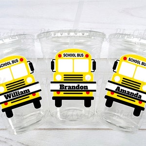 School Bus Party Cups School Bus Cups School Bus Birthday - Etsy