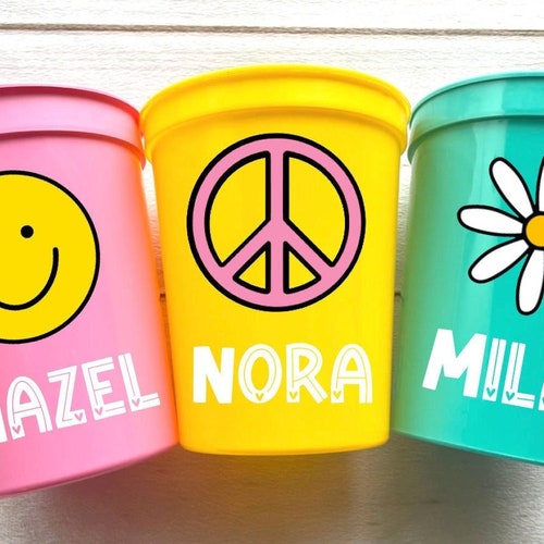 70s Party Cups 70's Birthday Cups Two Groovy Party Cups - Etsy