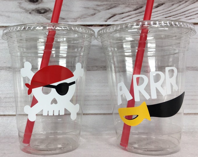Pirate Party Cups Pirate Treasure Cups Treasure Map Pirate - Etsy