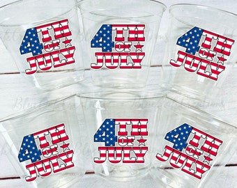 4th of July Cups Fourth of July Party Cups Red White and - Etsy