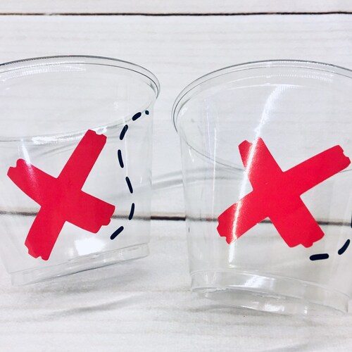 Pirate Party Cups Pirate Treasure Cups Treasure Map Pirate - Etsy
