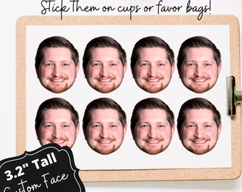Custom Face Stickers, Personalized Stickers, Custom Party Favors, 30th ...