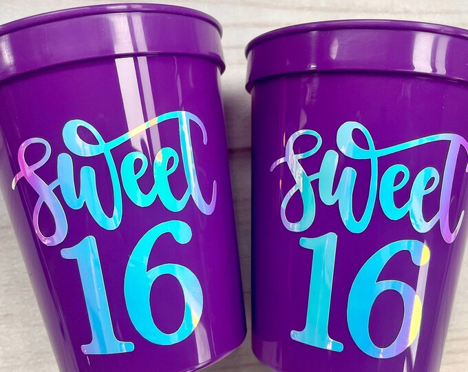 SWEET 16 PARTY Cups Sweet Sixteen Party Cups Sweet 16 Party Cups Sweet ...