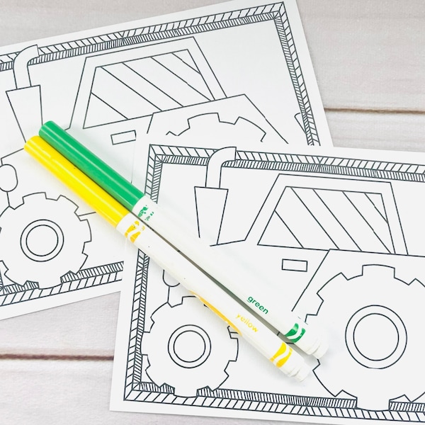 Tractor Birthday Coloring Pages - Etsy