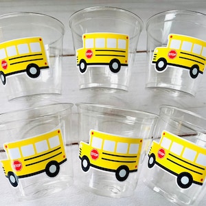 School Bus Party Cups - School Cups School Bus Birthday School Bus ...