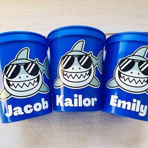 Shark Party Cups Shark Reusable Cups Shark Party Favors Under the Sea ...