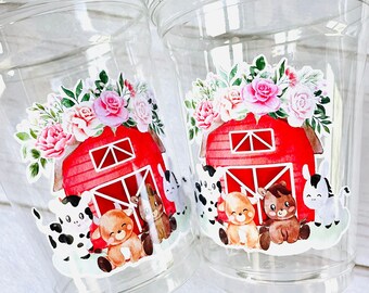 FARM PARTY CUPS Farm Cups Farm Animal Cups Farm First - Etsy