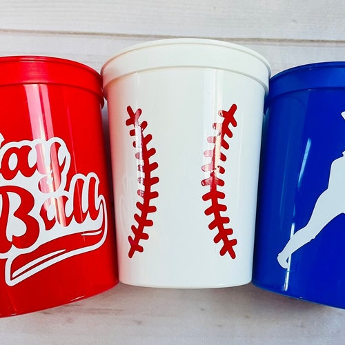 Baseball Party Cups Reusable 16oz Stadium Cups Baseball Favors - Etsy