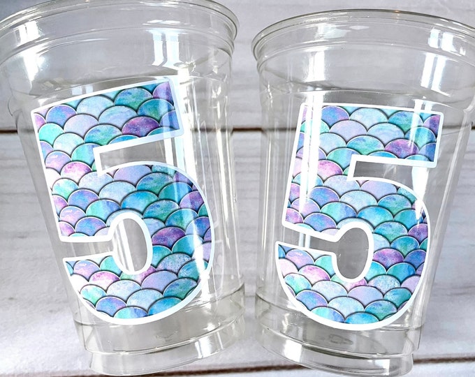 MERMAID PARTY CUPS Mermaid Birthday Cups Mermaid Party Cups Mermaid ...