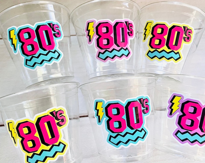 80'S PARTY CUPS 80's Birthday Cups 80's Party Cups 80's Decorations 80 ...