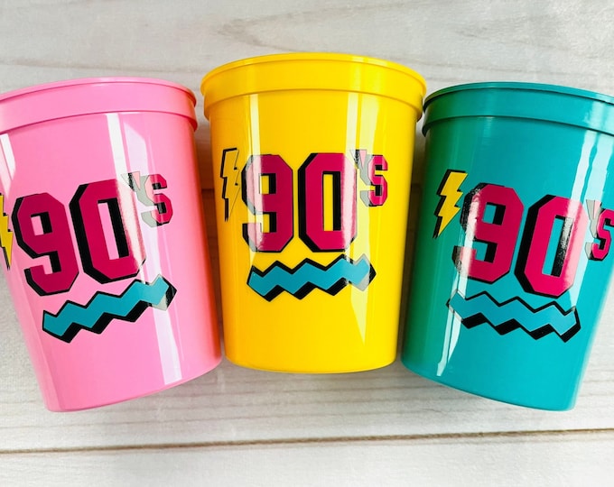 I Love the 90'S PARTY CUPS 90's Birthday Cups 90's Party Cups 90's ...