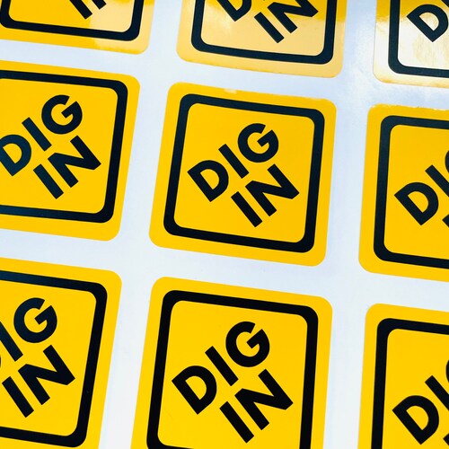 Construction Party Decals Dig in Stickers Construction - Etsy