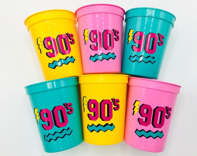 I Love the 90'S PARTY CUPS 90's Birthday Cups 90's Party Cups 90's ...
