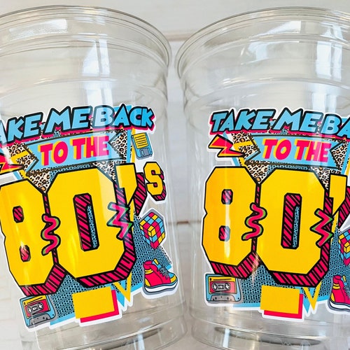 I Love the 80'S PARTY CUPS 80's Birthday Cups - Etsy
