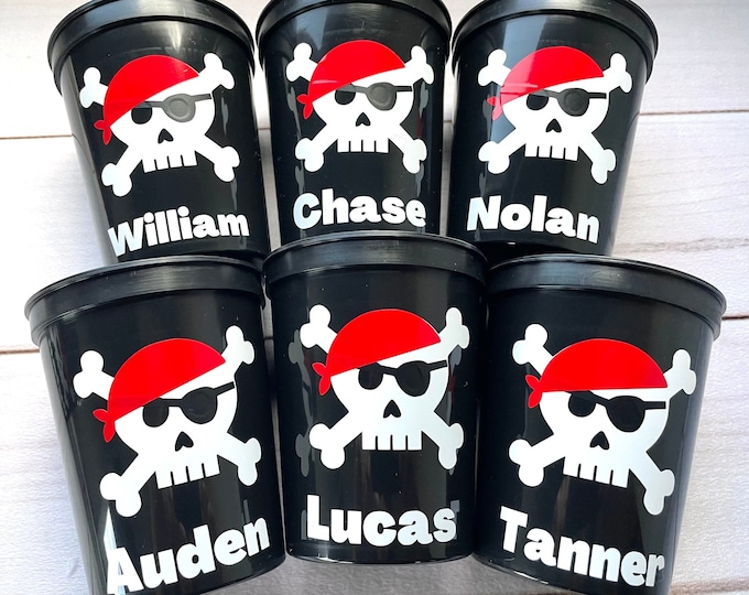 Pirate Party Cups Pirate Treasure Cups Treasure Map Pirate - Etsy