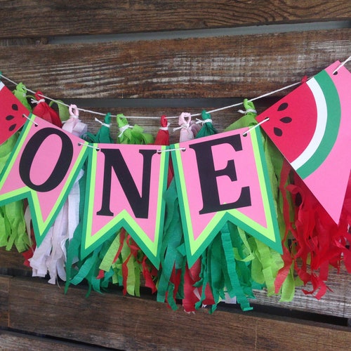 Watermelon Birthday Party Decorations One in a Melon Party | Etsy