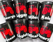 Red Tractor Party Cups Tractor Reusable Cups Red Tractor Party | Etsy