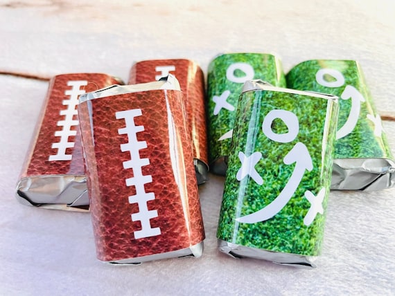24 Football Party Birthday Stickers for Mini Candy Bar - Etsy