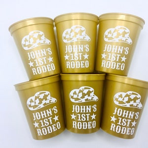 First Rodeo Birthday Cups, First Rodeo Party Cups, Personalized Cowboy ...