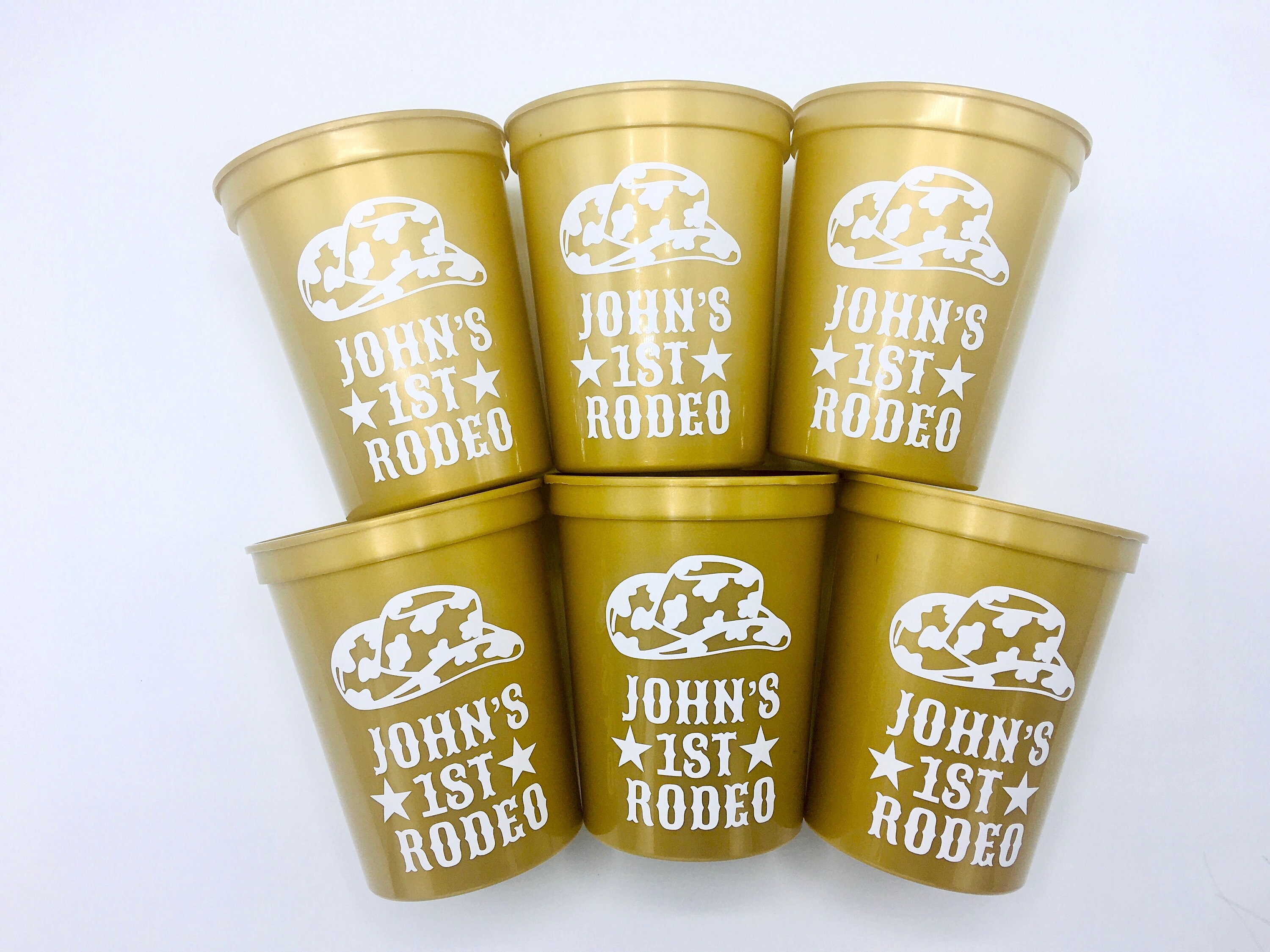 First Rodeo Birthday Party Cups, Personalized Cowboy/cowgirl Cups - Etsy