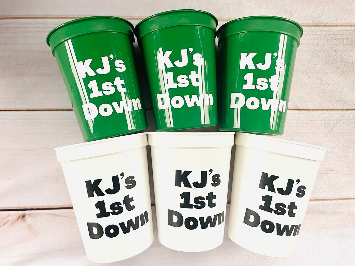 Football Party Cups: 16oz Reusable Stadium Cups, Game Day Favors - Etsy