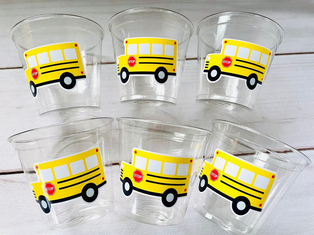 School Bus Party Cups - School Cups School Bus Birthday School Bus ...