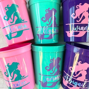 Personalized Mermaid Party Cups – 16oz Reusable Birthday Decorations - Etsy