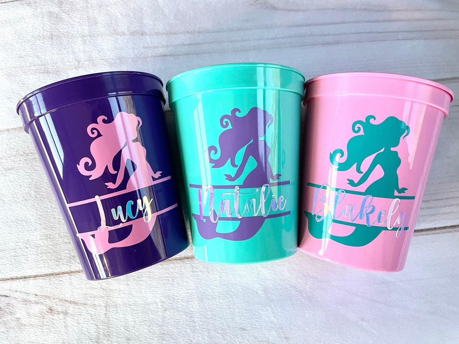 Mermaid Party Cups Mermaid Birthday Mermaid Party - Etsy