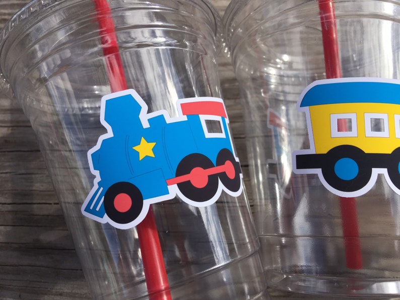 Train Party Cups Train Cups Train Party Decorations Train | Etsy
