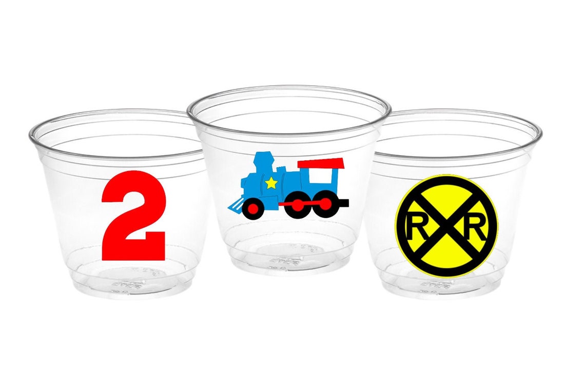Train Party Cups Train Cups Train Party Decorations Train | Etsy