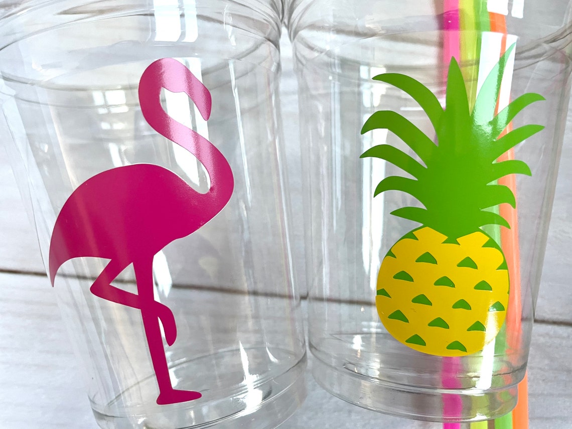 Luau Party Cups Luau Cups Luau Party Decorations Tropical Etsy