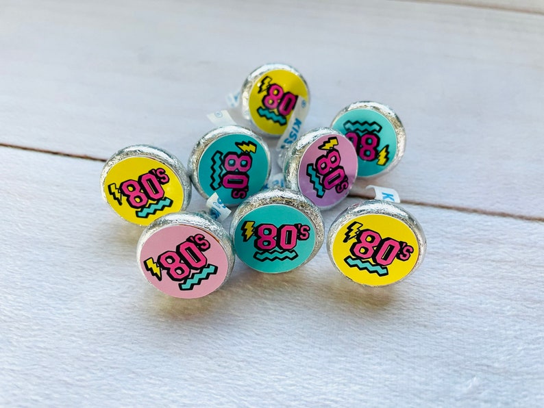 80s Birthday Stickers for Candy, I Love the 80s Birthday, I Love the ...