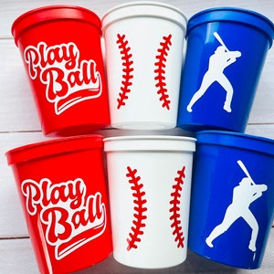 Baseball Party Cups Reusable 16oz Stadium Cups Baseball Favors Baseball ...